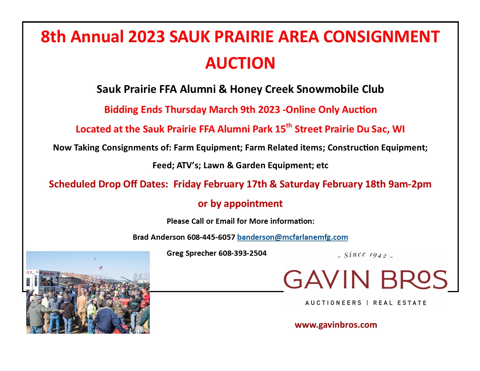 Consignment Auction – Sauk Prairie FFA